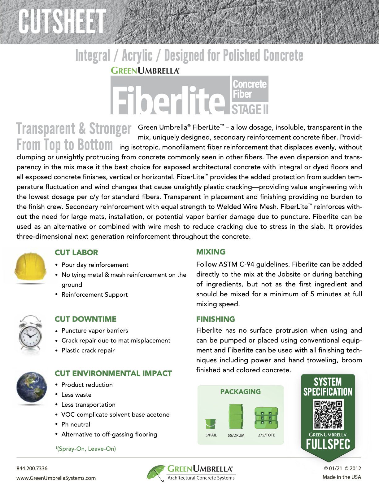 Fiberlite Concrete Fiber | Green Umbrella Architectural Concrete Systems