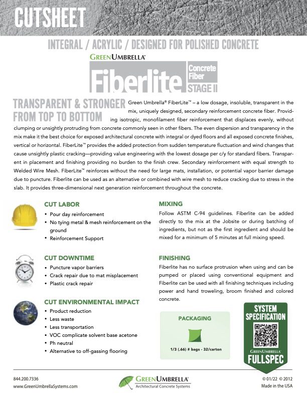 FiberLite | Green Umbrella Architectural Concrete Systems